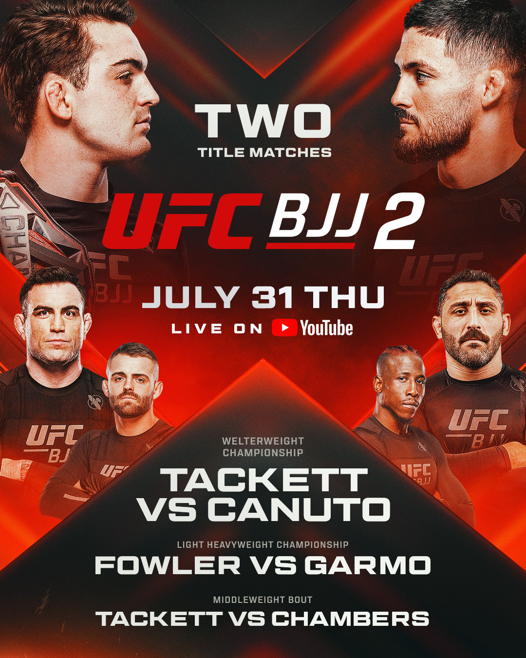La carte complète de l'UFC BJJ 2 dévoilée - Jiu Jitsu brésilien